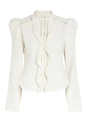 Isabel Marant Calina Picot Lace Cotton Blouse - White