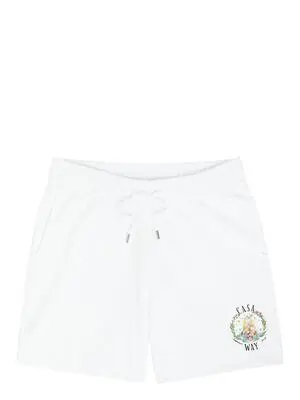 Casablanca Printed Cotton Shorts - White