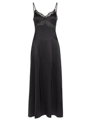 REFORMATION Ericka Lace-trim Silk Midi Slip Dress - Black
