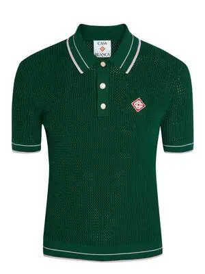 Casablanca Knit Cotton Polo Shirt - Green