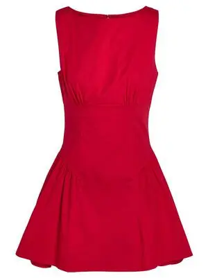 Staud Stretch-cotton Poplin Mini Dress - Red