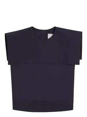 LES VACANCES D'IRINA Puritan Textured Cotton Top - Navy