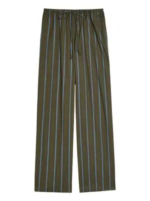Staud Striped Stretch-cotton Poplin Trousers - Grey