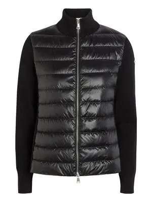 Moncler Padded Wool And Nylon Jacket - Black