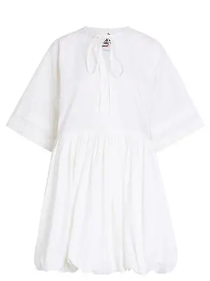 LES VACANCES D'IRINA Pino Textured Cotton Mini Dress - White