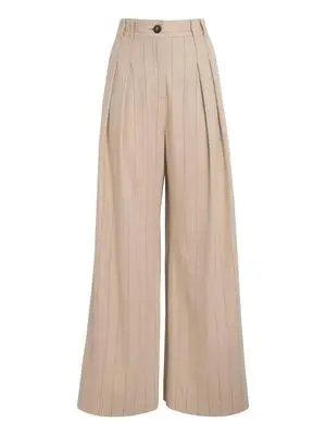 ME+EM Pinstripe Wide-leg Trousers - Neutral