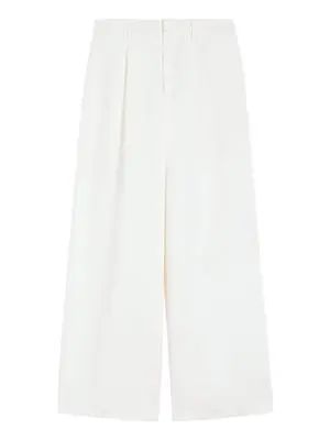 Max Mara Cotton-linen Aloa Trousers - White
