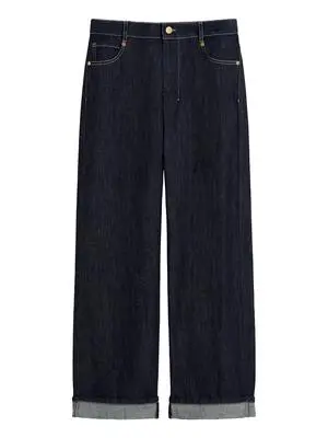Max Mara Turn-up Hem Wide-leg Jeans - Blue