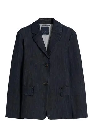 Max Mara Denim Single-breasted Blazer - Blue