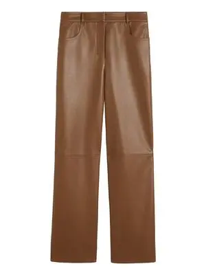 Max Mara Faux Leather Wide-leg Trousers - Brown