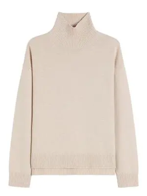 Max Mara Virgin Wool-cashmere High-neck Sweater - White