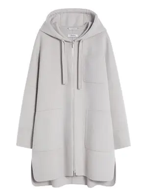 Max Mara Virgin Wool Hooded Coat - Beige