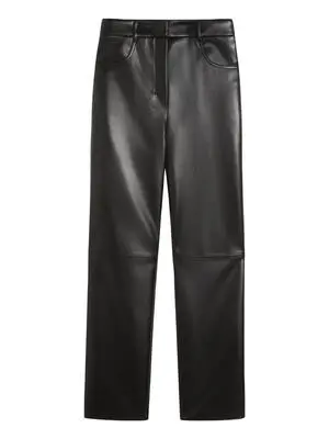 Max Mara Faux Leather Wide-leg Trousers - Black