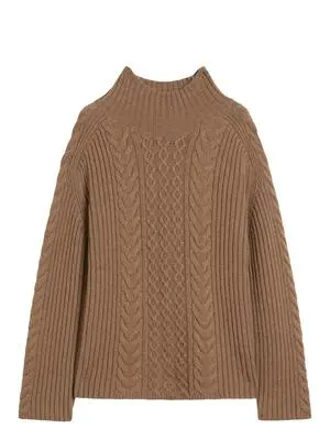 Max Mara Wool-cashmere Cable-knit Sweater - Brown