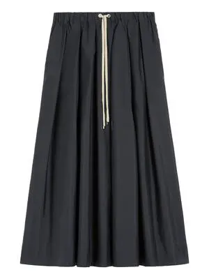 Max Mara Cotton Pleated Pineta Midi Skirt - Blue