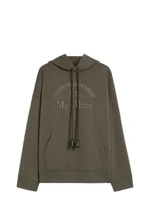 Max Mara Cotton-blend Embroidered Hoodie - Green