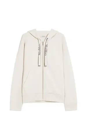 Max Mara Cotton-blend Zip-up Hoodie - White