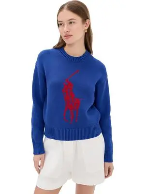 Polo Ralph Lauren Cotton Long Sleeve Crew Neck Pullover - Bright Royal