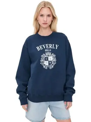 SPORTY & RICH Beverly Hills Crest Sweatshirt - Dark Navy