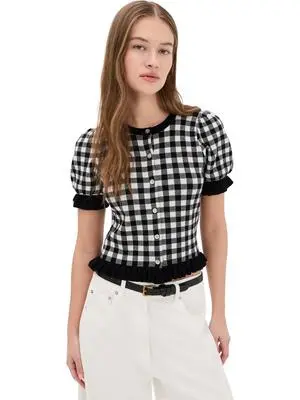 Rails Aurora Gingham Cardigan - Black White Gingham