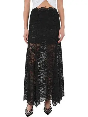 Rabanne Stretch Lace Skirt - Black