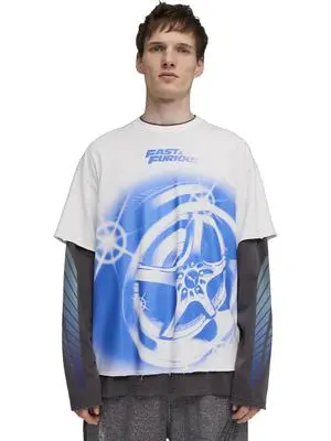 PUMA X Fast & Furious Long Sleeve Layered T-shirt - White