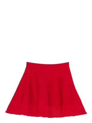 Maje Pleated Knitted Mini Skirt - Red