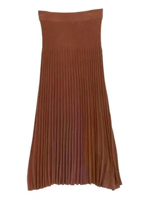 N.peal Pleated Skirt - Brown
