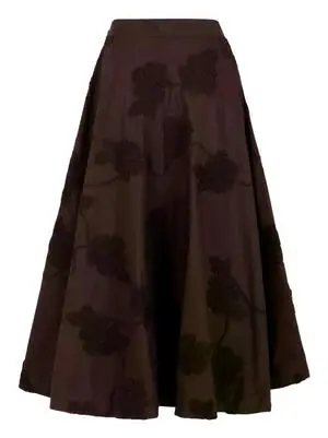 ROTATE BY BIRGER CHRISTENSEN Floral-patterned Skirt - Brown