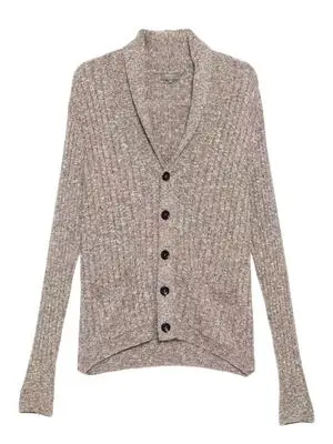 N.peal Marl Shawl Cardigan - Brown