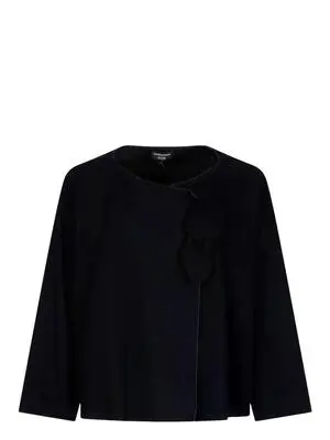 Emporio Armani Appliqué Collarless Jacket - Black