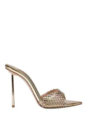 LE SILLA Gilda Embellished Net Sandals - Gold