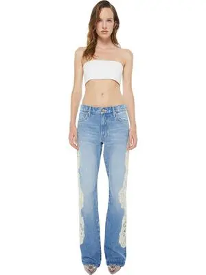 MOTHER MOTHER Snacks! The Chomp Heel Wish Bone Jeans Light Blue