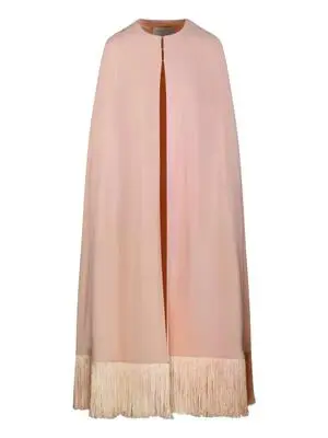 DI STAVNITSER Fringe Cape Coat - Pink