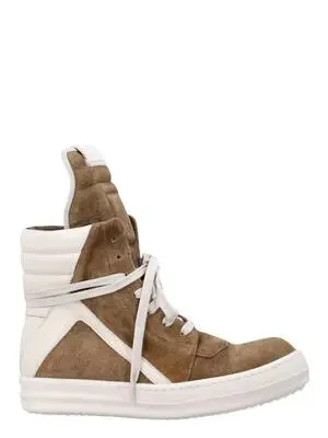 Rick Owens Temple Geobasket High - Sumi Brown/milk
