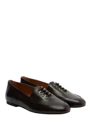 JIL SANDER Leather Lace-up Loafers - Brown
