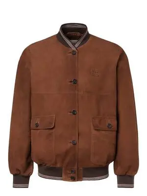Miu Miu Suede Bomber Jacket - Brown