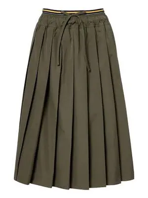 PRADA Pleated Poplin Midi Skirt