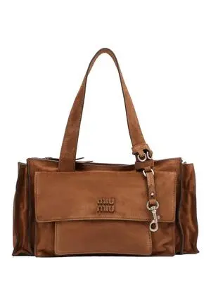 Miu Miu Suede Shoulder Bag - Brown