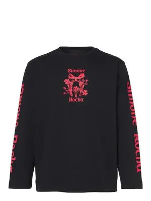 Simone Rocha Printed Cotton Jersey T-shirt - Black