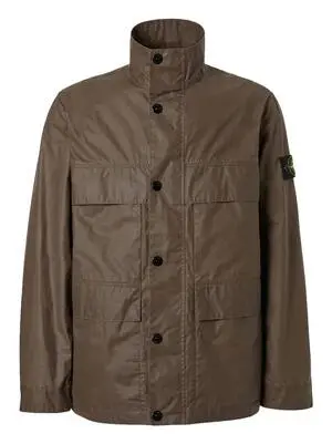 Stone Island Hooded Canvas Field Jacket - Brown