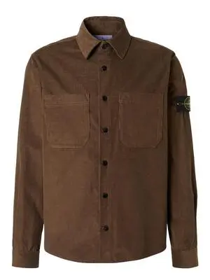 Stone Island Compass Cotton Corduroy Overshirt - Brown