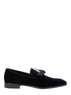 CHRISTIAN LOUBOUTIN December First Bow-detail Velvet Loafers - Blue