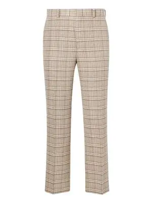 AURALEE Checked Silk And Linen Tweed Straight Pants