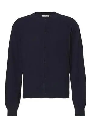 Auralee Cashmere And Cotton Cardigan - Blue