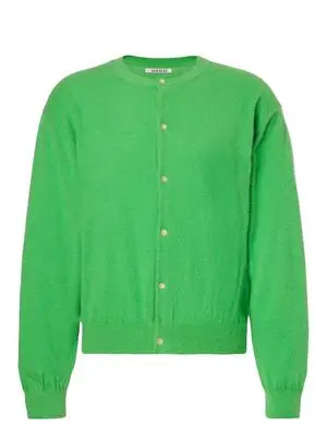 Auralee Cashmere And Cotton Cardigan - Green