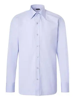 TOM FORD Cotton Poplin Shirt - Blue