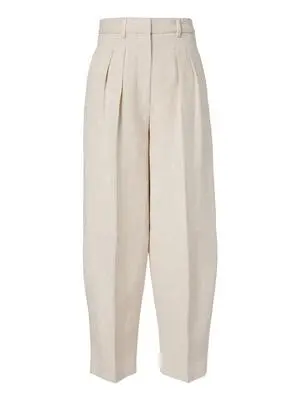 Altuzarra Dash Cropped Barrel-leg Pants - Beige