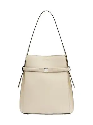 TOTEME Large Leather Bucket Bag - White