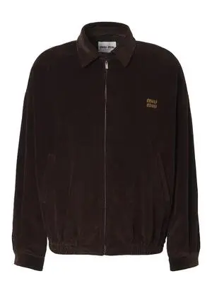 Miu Miu Cotton Corduroy Blouson Jacket - Brown